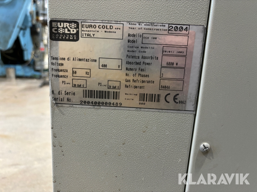 Eurocold kylaggregat, Motala, Klaravik auktioner