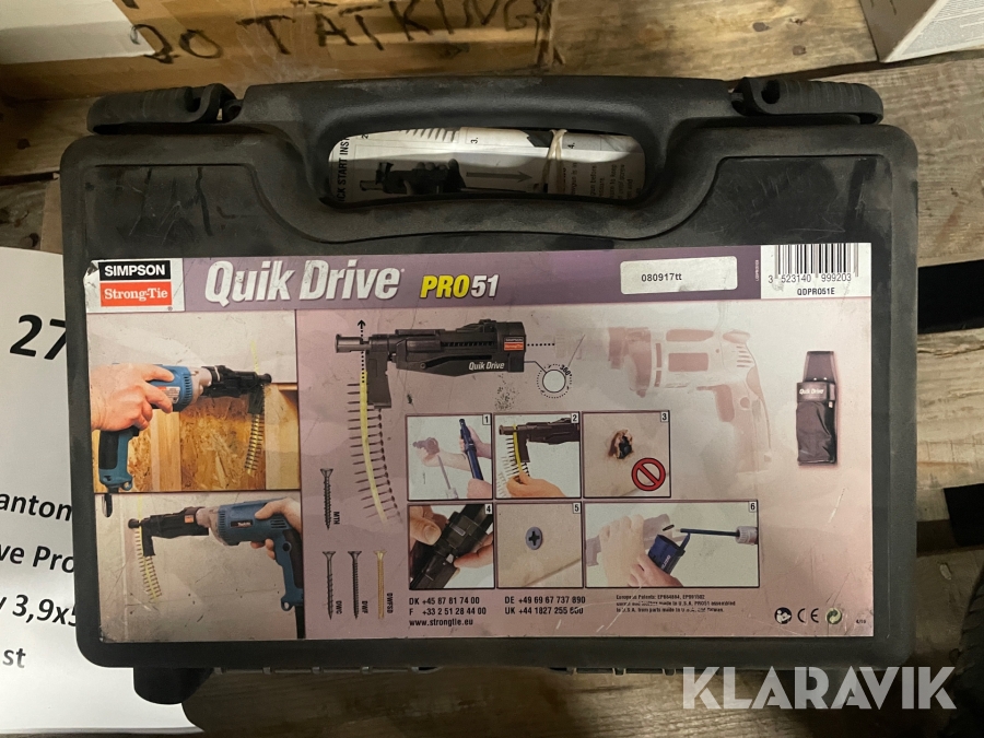 Skruvautomat Quik Drive Pro 51, Högsby, Klaravik auktioner