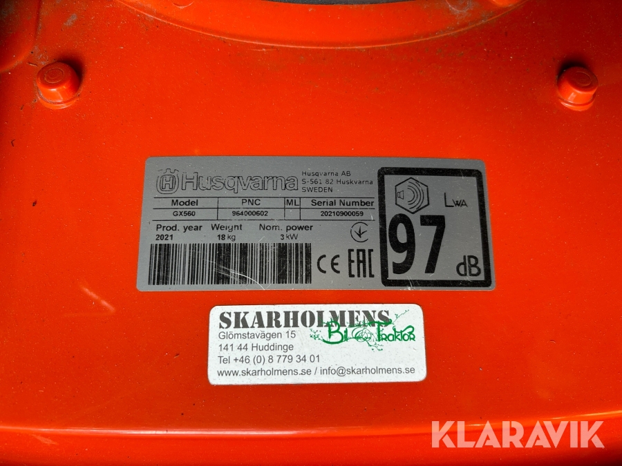 Gräsklippare Husqvarna GX560, Stockholm, Klaravik auktioner