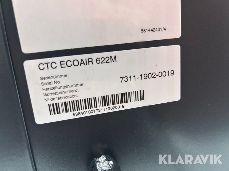 Värmepump Luft/Vatten CTC EcoZenith i250 / EcoAir 622M, Örns