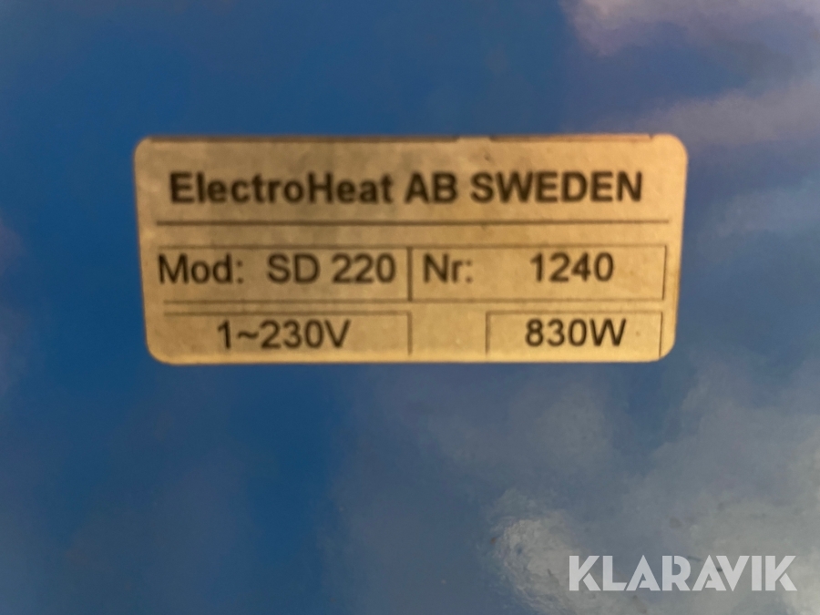 Värmeskåp för elektroder Elga SD220, Östhammar, Klaravik