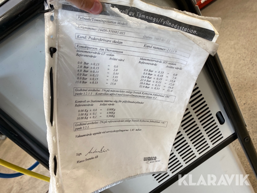 Klaravik Auktioner | AC Fyllare Waeco RHS-550
