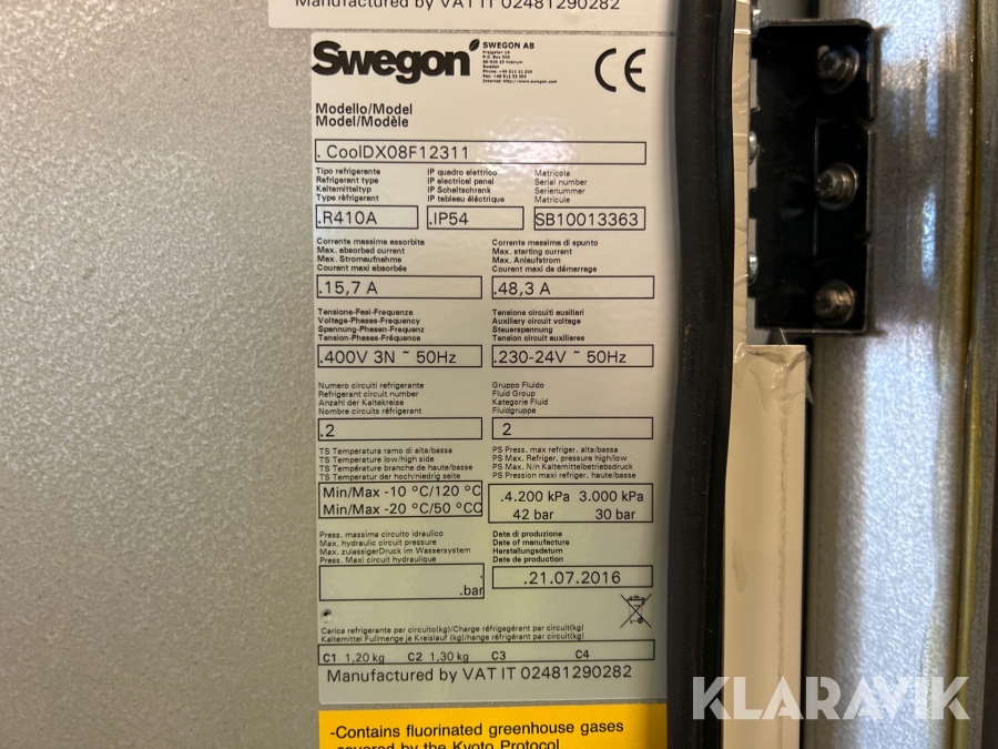 Lufftbehandlingsaggregat Swegon Gold RX08, Varberg, Klaravik