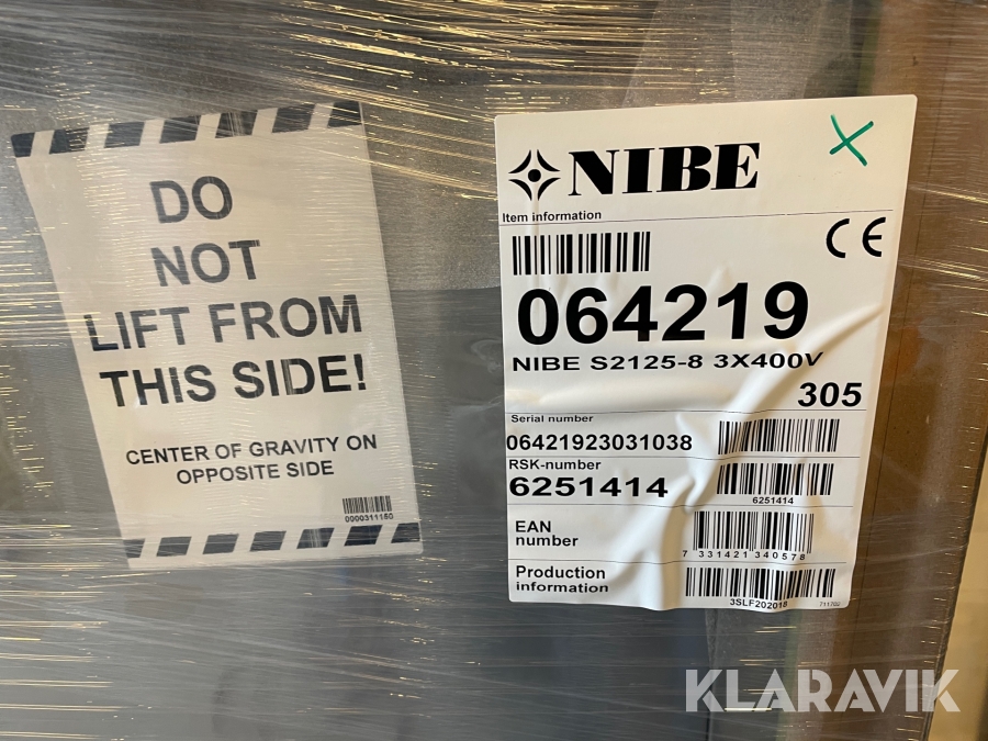 Luft/vattenvärmepump Nibe S2125-8 3X400V, Strömsund, Klaravi