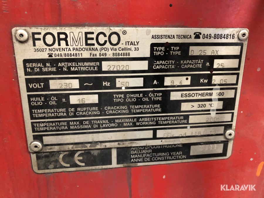 Destillationsanläggning Formeco D25AX