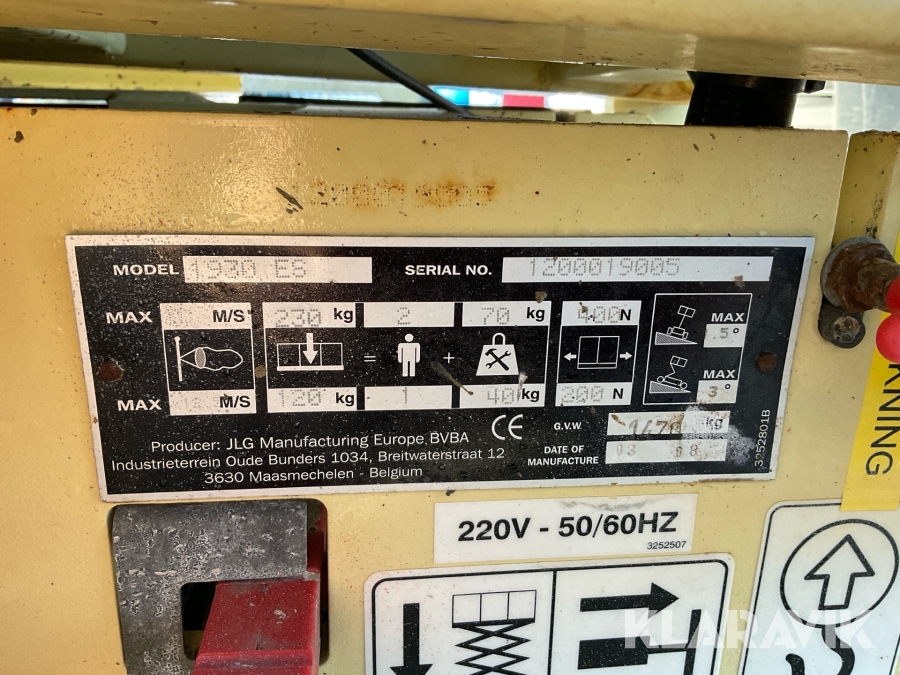 Saxlift JLG 1930, Malmö, Klaravik auktioner