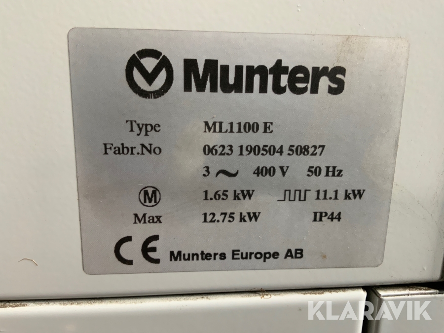 Avfuktare Munters Ml 1100E, Södertälje, Klaravik auktioner