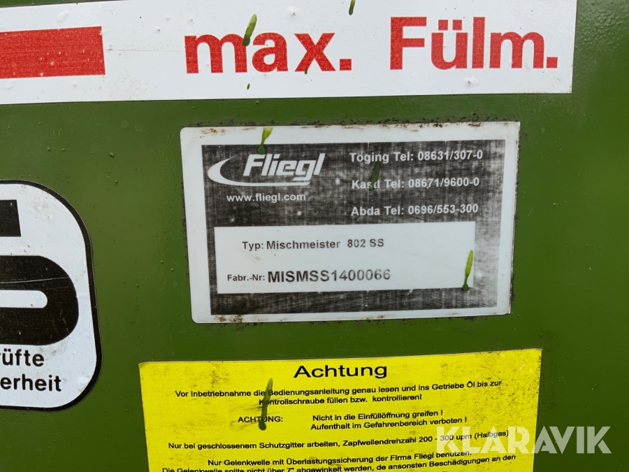 Betongblandare Fliegl Mischmeister 802 SS, Tibro, Klaravik a