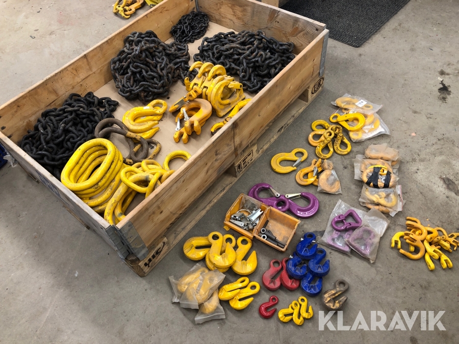 Kättingar , krokar, o-ringar