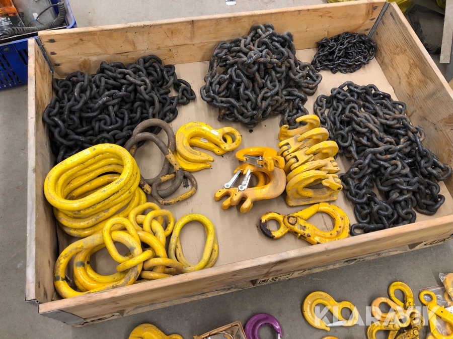 Kättingar , krokar, o-ringar