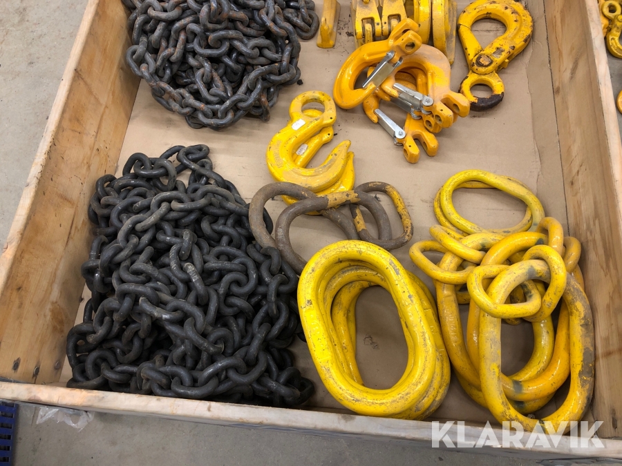 Kättingar , krokar, o-ringar