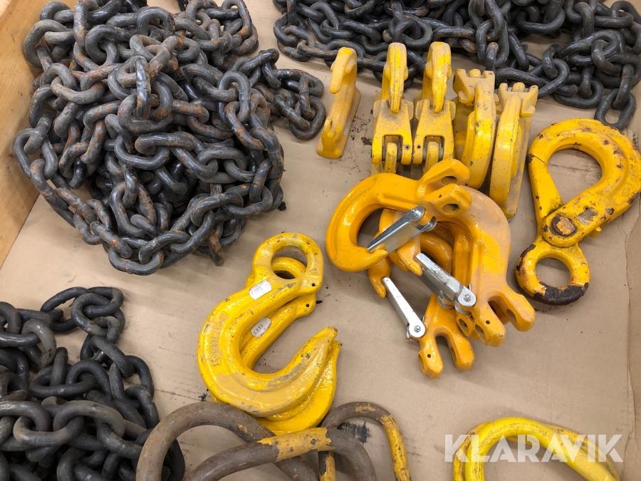 Kättingar , krokar, o-ringar