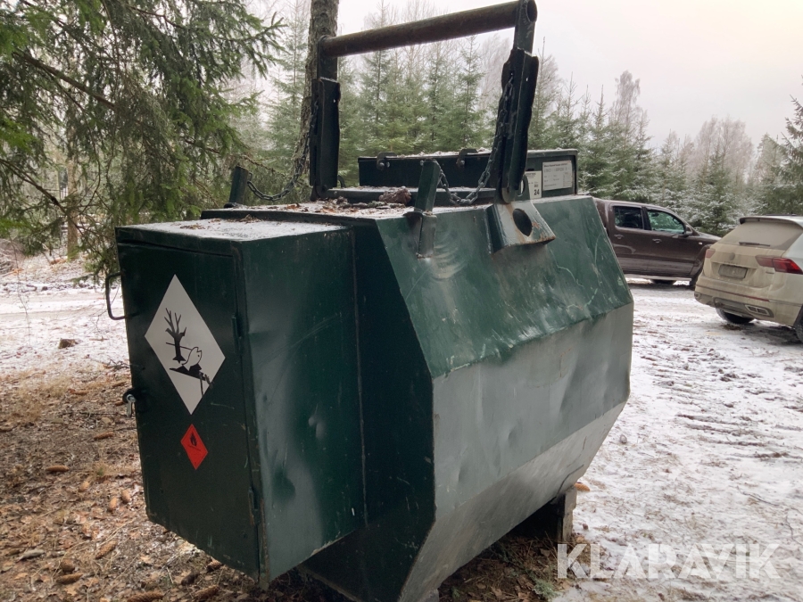 Dieseltank med lyftbygel IBC småbulkbehållare Wikers 1600l,