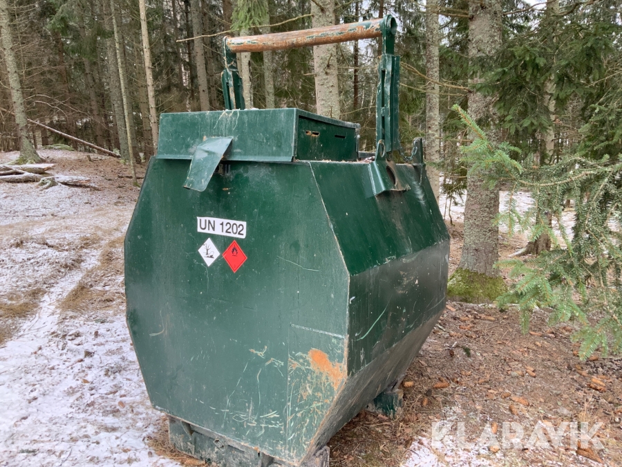 Dieseltank med lyftbygel IBC småbulkbehållare Wikers 1600l,