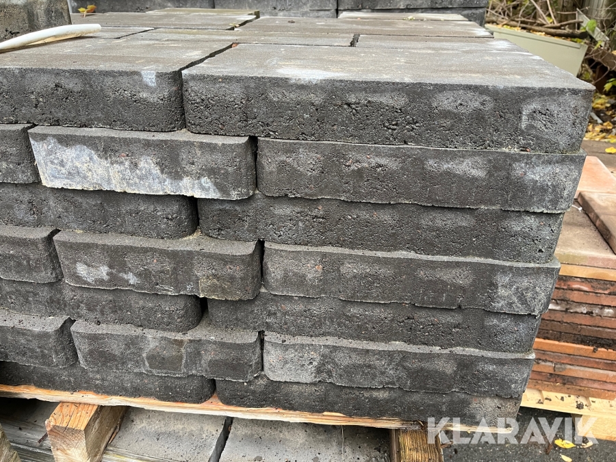 Marksten/platta 4 pall Cirkusstrukturantracit, Nacka, Klarav