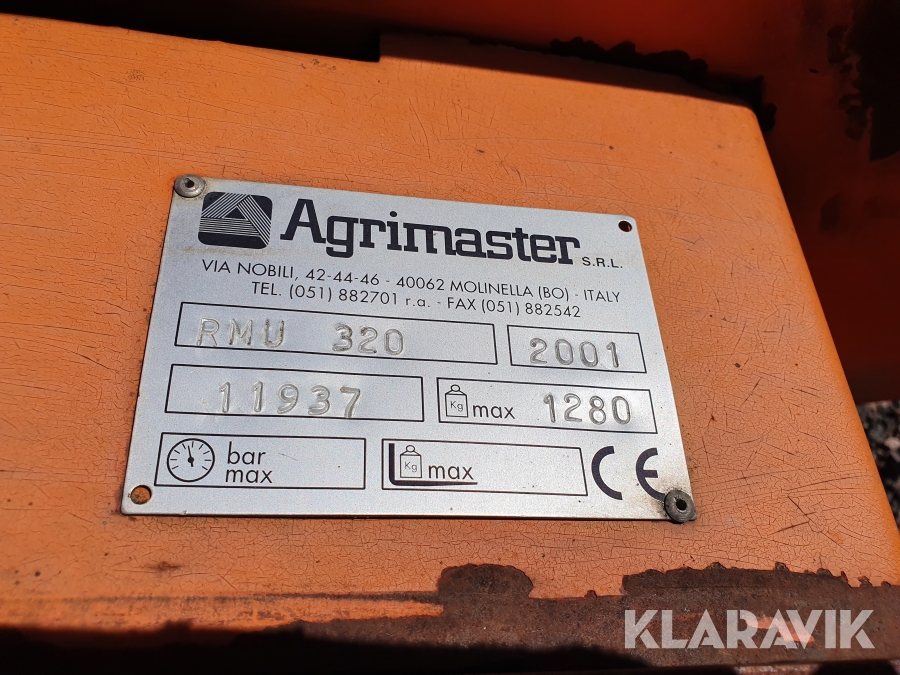 Slagklippare Agrimaster RMU 320, Karlstad, Klaravik auktione