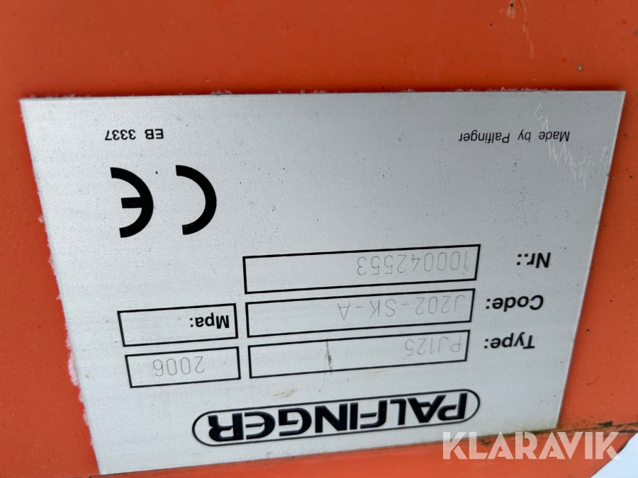 Jibb Palfinger PJ125, Enköping, Klaravik auktioner