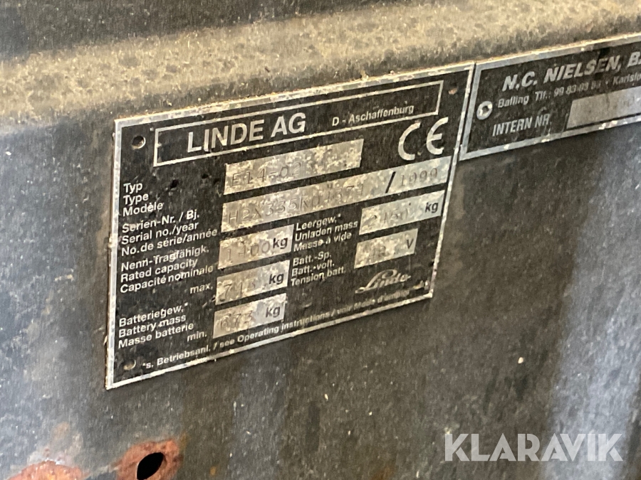 Truck Linde E14-02, Burlöv, Klaravik auktioner