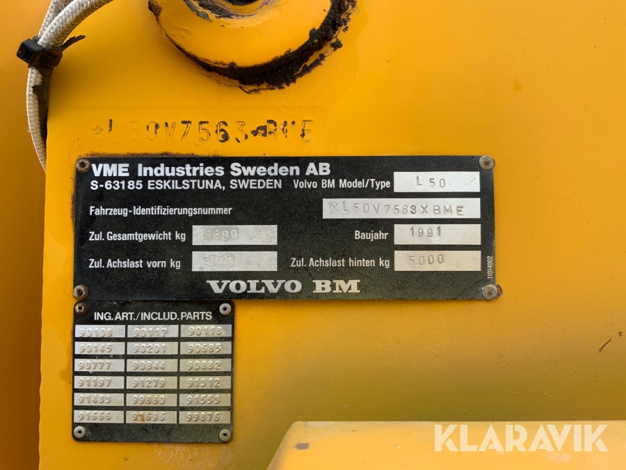 Hjullastare Volvo BM L50, Bjurholm, Klaravik auktioner