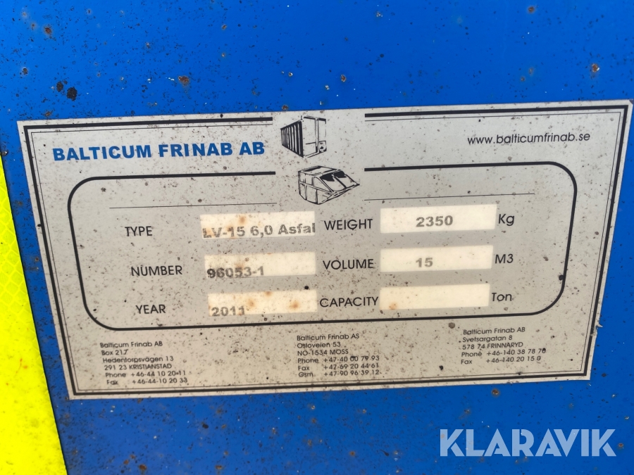 Asfaltsflak Balticum Frinab LV-15 6,0 Asfalt, Båstad, Klara