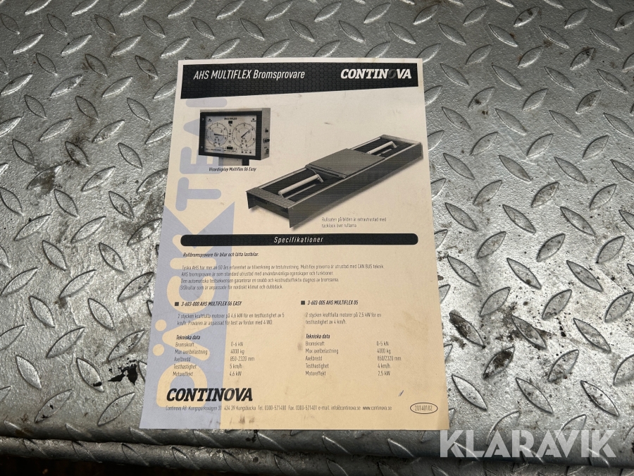 Bromsprovare Continova 3-603-005 AHS Multiflex 05, Leksand,