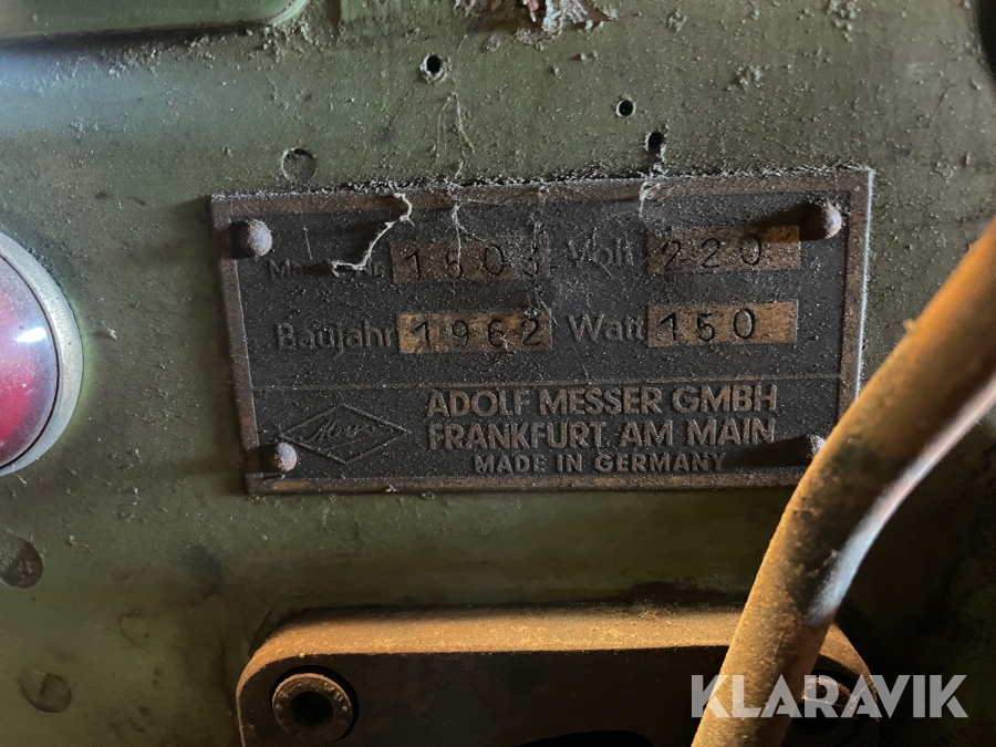 Klaravik Auktioner | Gasskärmaskin Adolf Messer