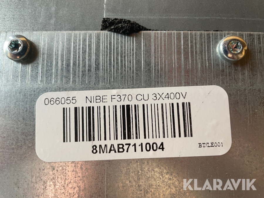 Frånluftsvärmepump NIBE F370 CU 3X400V, Uppsala,