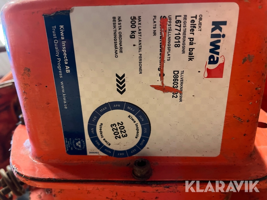 Telfer Nitchi EC-3M, Klippan, Klaravik auktioner