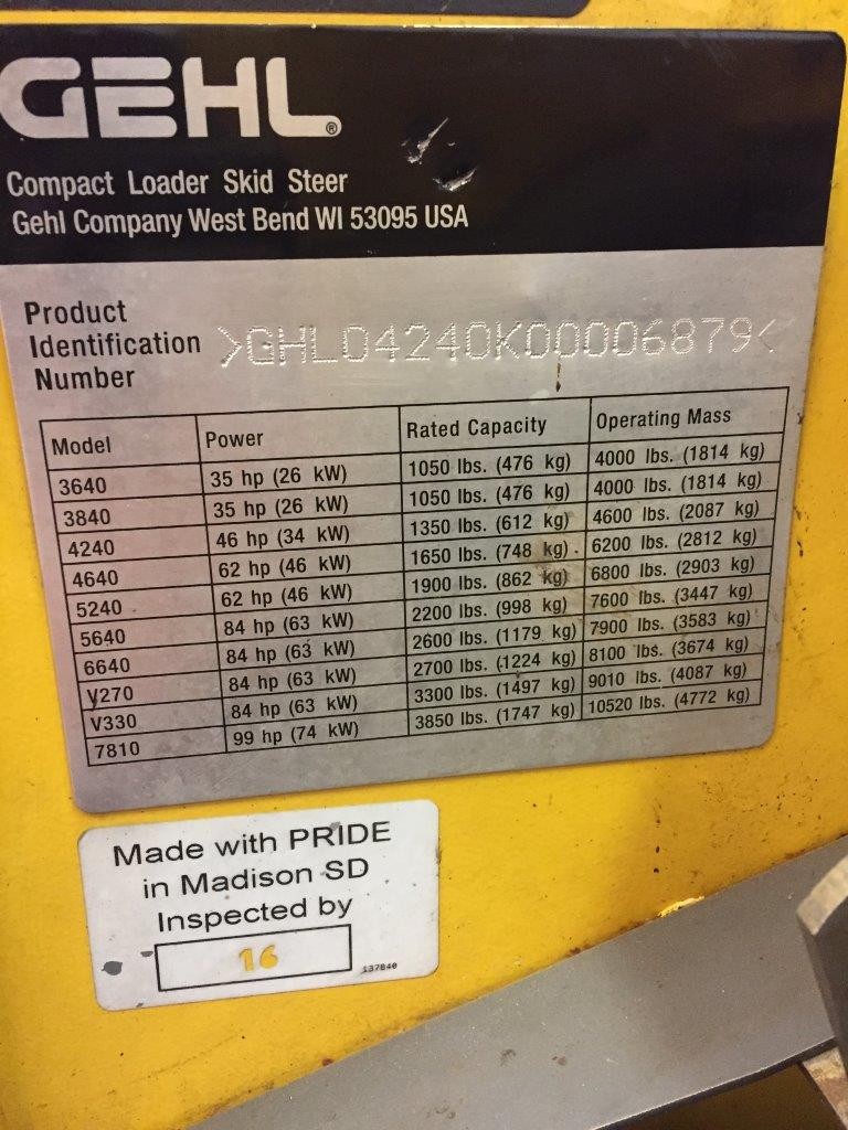 Gehl 4240E Redskapsbärare