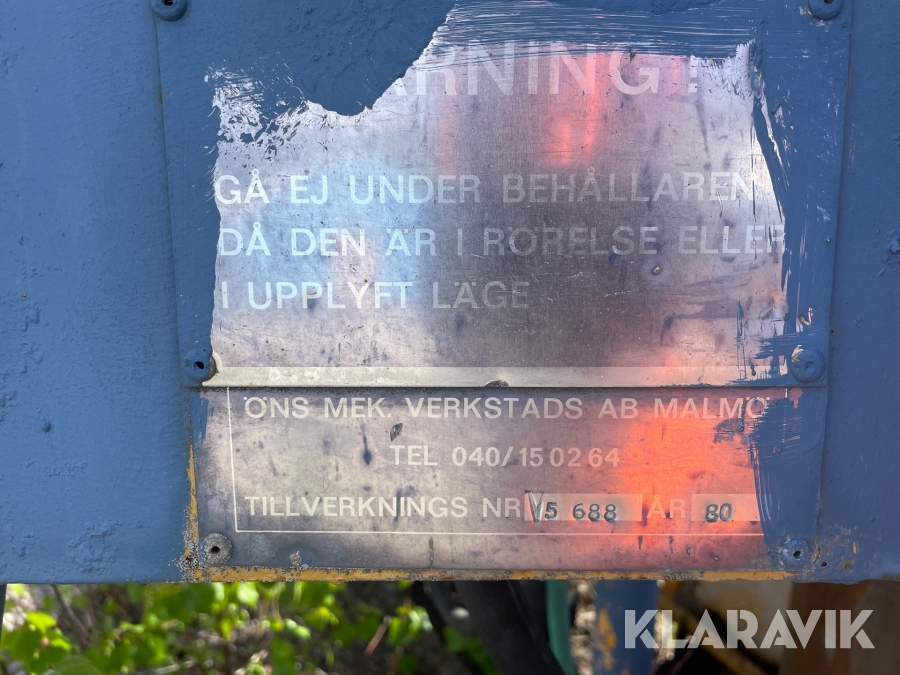 Grusficka hydraulisk Öns Mek. verkstad V5, Timrå, Klaravik