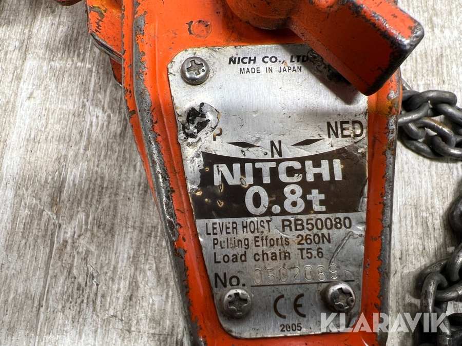 Spaklyftblock 3st Nitchi, Bedsab & Bedsab 0,8 t , 1,6 t & 3,